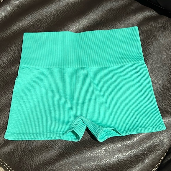 Colsie | Shorts | Colsie Green Ribbed Mini Biker Shorts | Poshmark